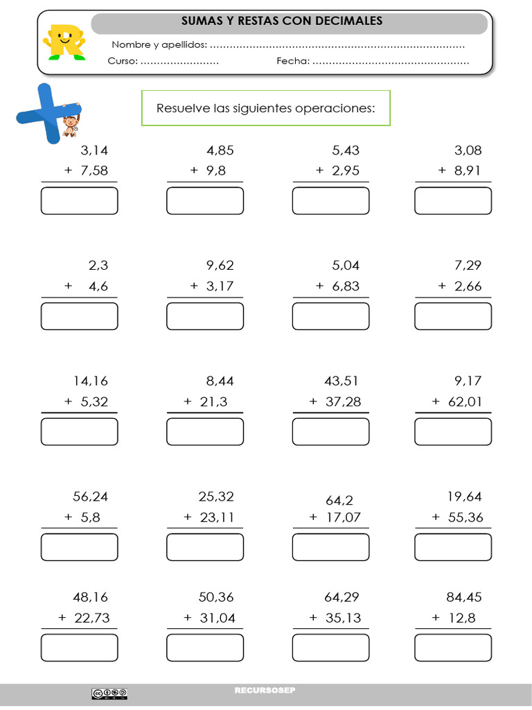 Operaciones con Decimales: Sumas y Restas | PDF