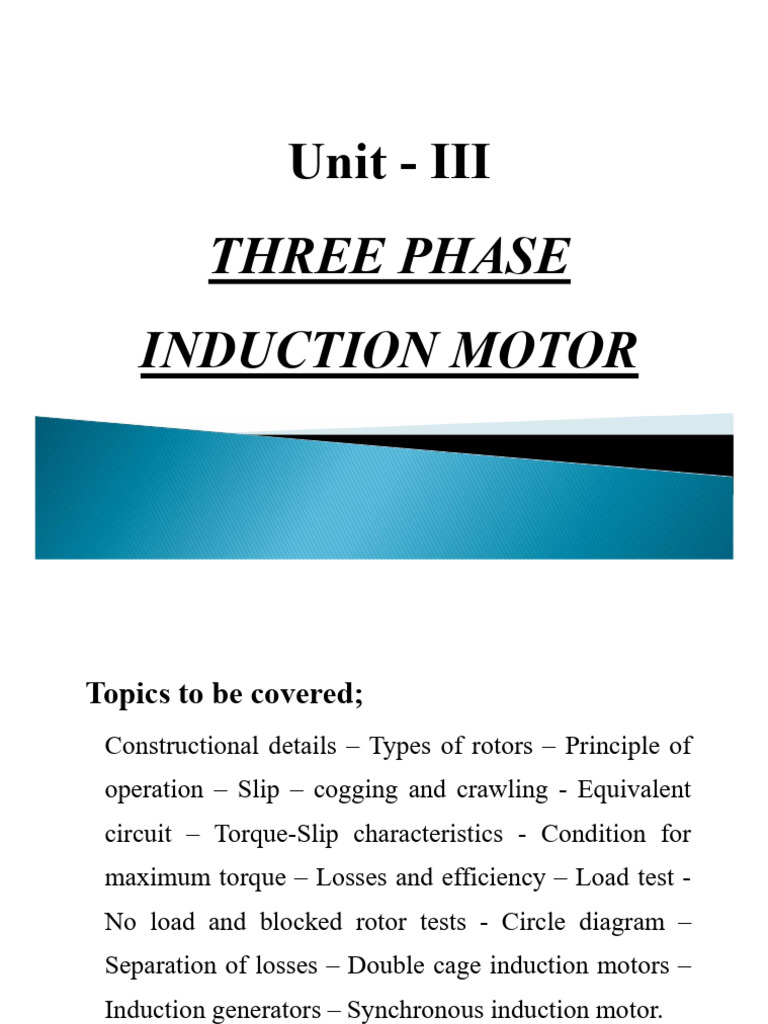 Overview of Three-Phase Induction Motors | PDF | Electric Motor ...