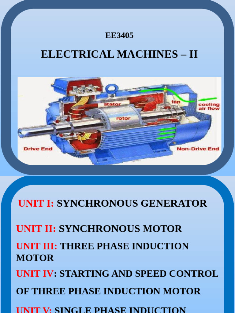 Unit - 1 (Synchronous Generators) | PDF | Electric Motor | Electric Generator