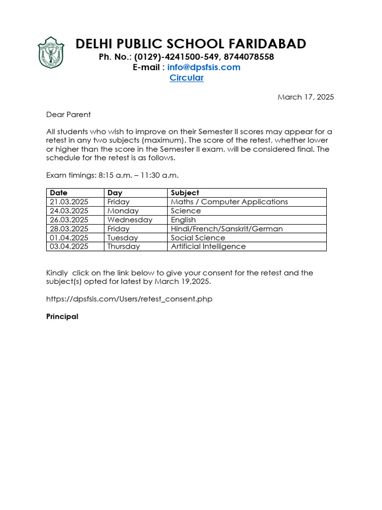 20250317033909CIRCULAR For Retest 2025 (1) - 1 | PDF