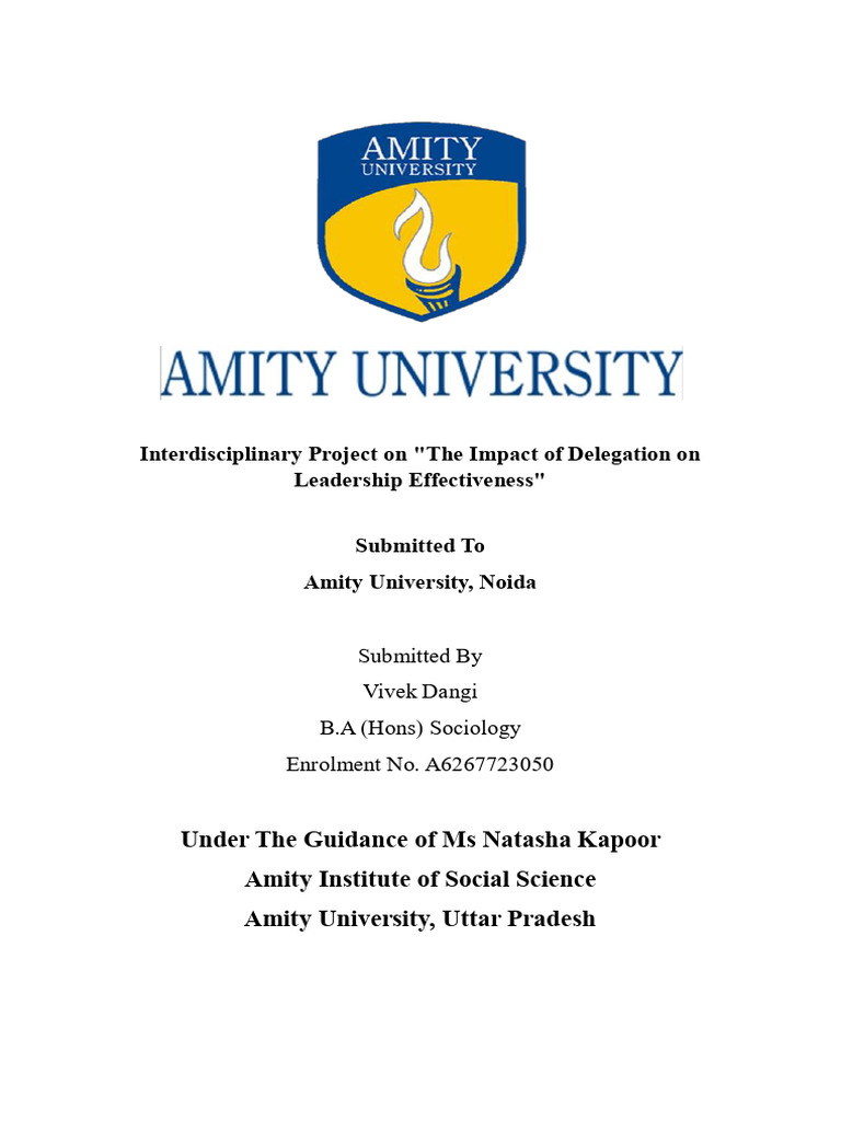 Interdisciplinary Project - Vivek Dangi | PDF | Leadership | Empowerment