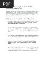 200 Free Sample Questions For TOEFL Speaking Task 1 | PDF | Test Of ...