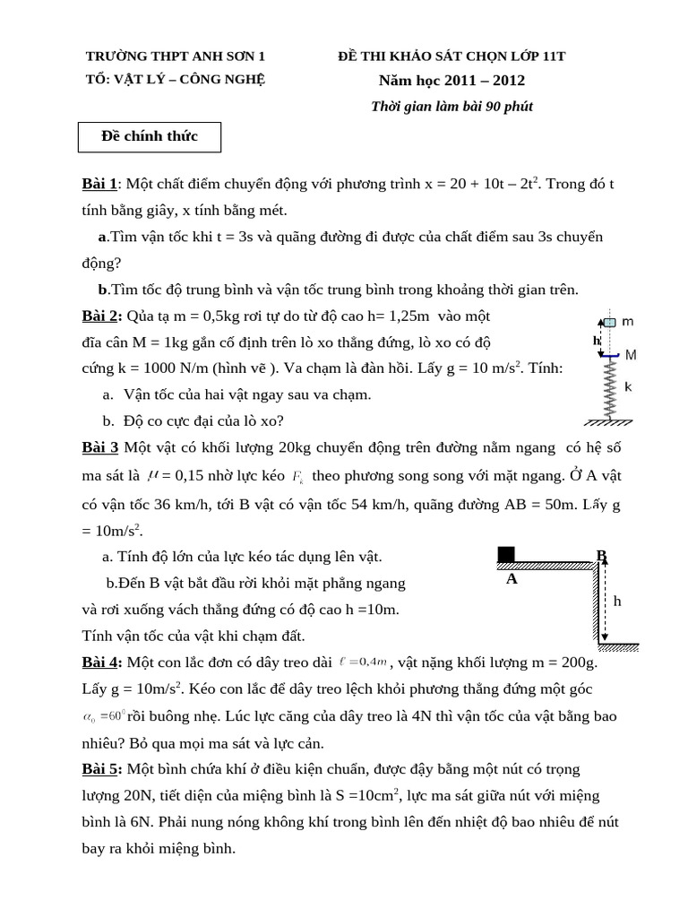 De Thi Cho Lop 10t-Nam Hoc 2011 - 2012 | PDF