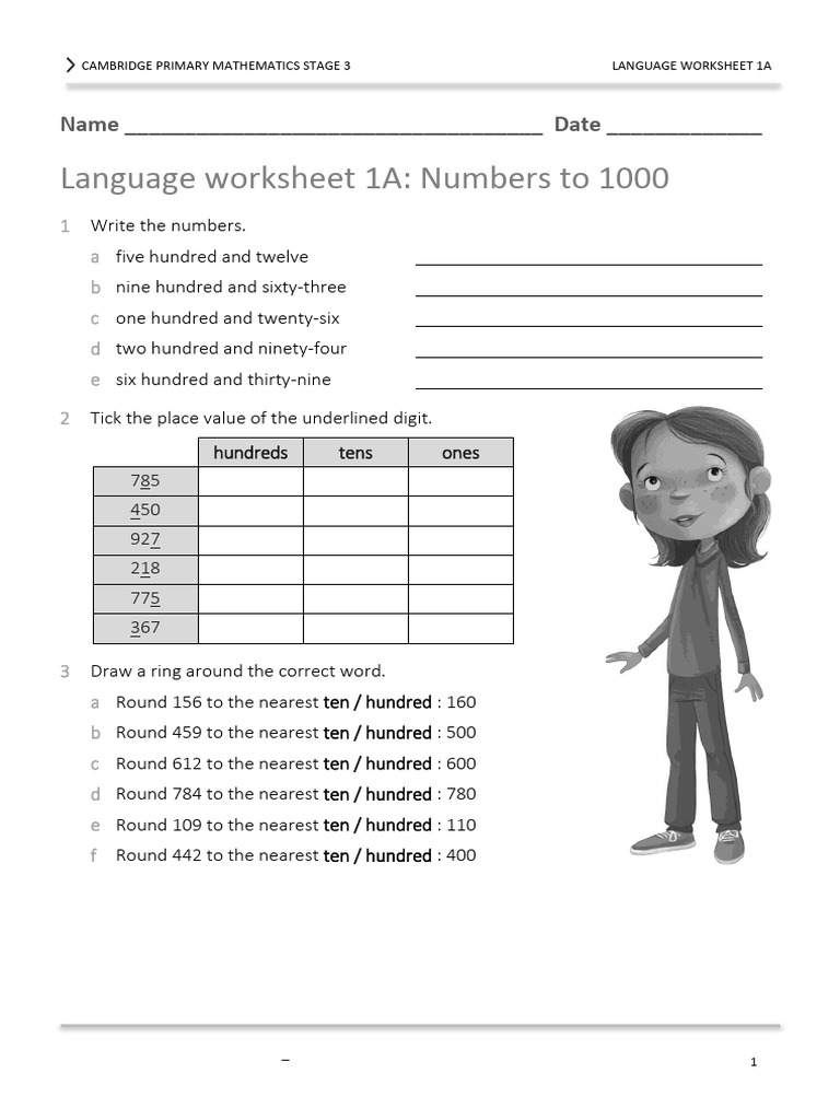 Stage 3 Math Language Worksheet | PDF