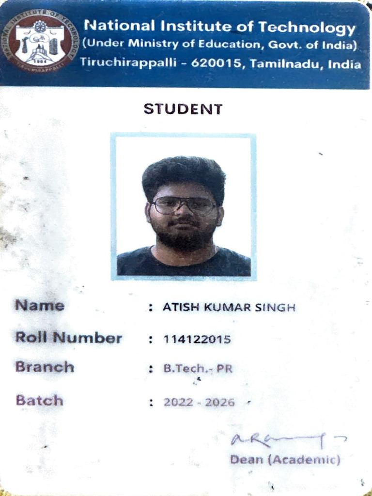 Atish Kumar Singh Student Profile | PDF