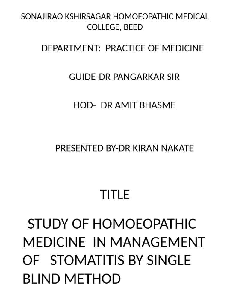 stomatitis final ppt | PDF | Diseases And Disorders | Medical Specialties