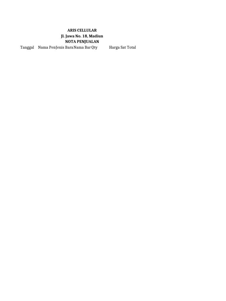 Aris_Cellular_Nota_Pembukuan (1) | PDF