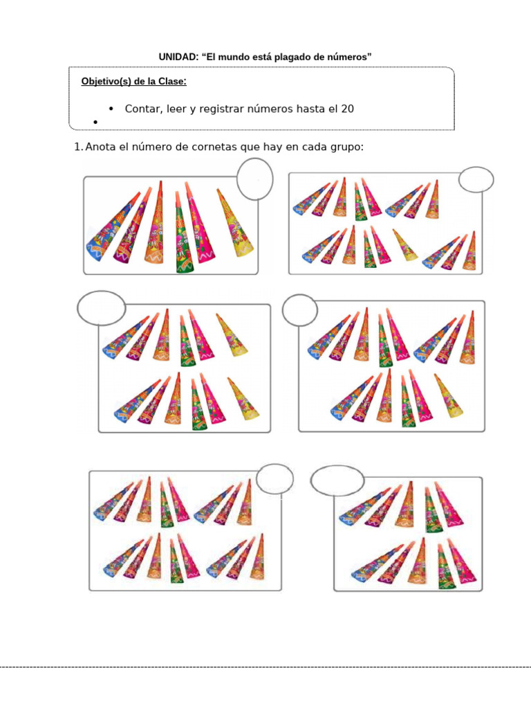 1basico - Guia Trabajo Matematica - Conteo de Numeros | PDF