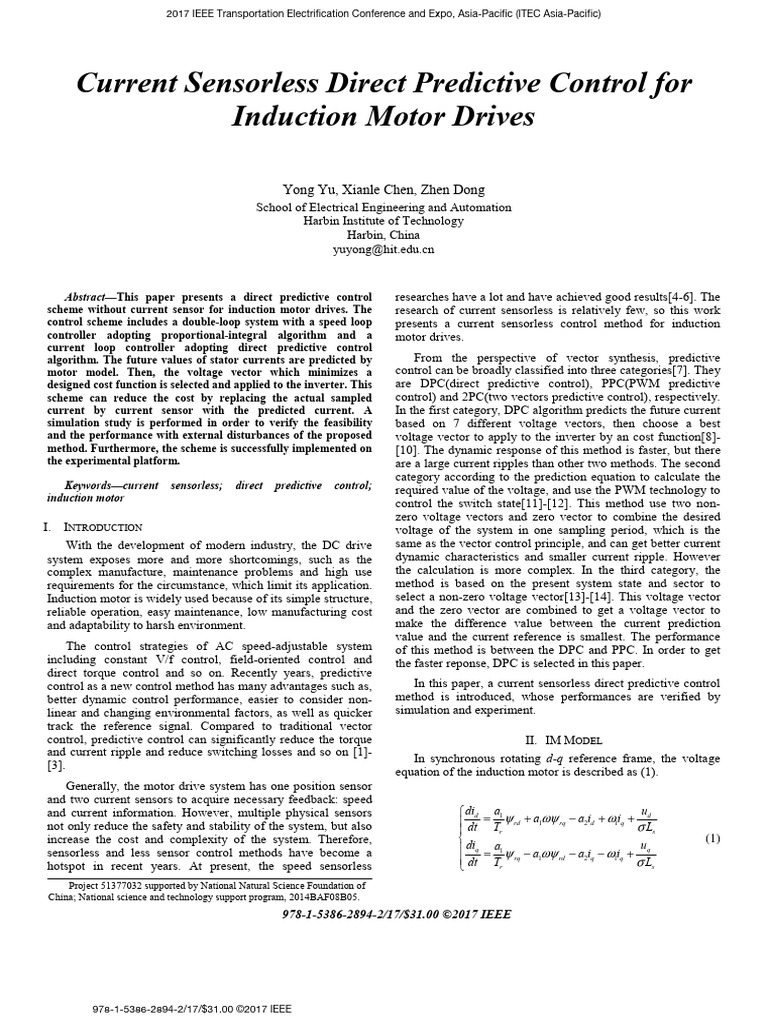 Predykcyjna Current - Sensorless - Direct - Predictive - Control - For - Induction - Motor ...