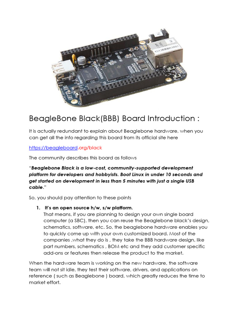 003BeagleBone Black (BBB) Board Introduction Contd. | PDF | Computer Hardware | System On A Chip