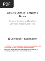 Corrosion and Rancidity in Class 10 Chemistry | PDF