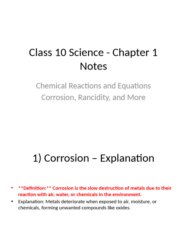 Class 10 Science Ch1 Notes | PDF