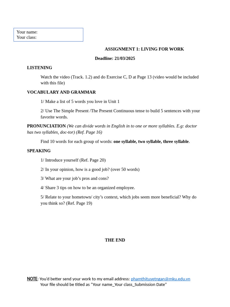 U1 - Student Assignment | PDF