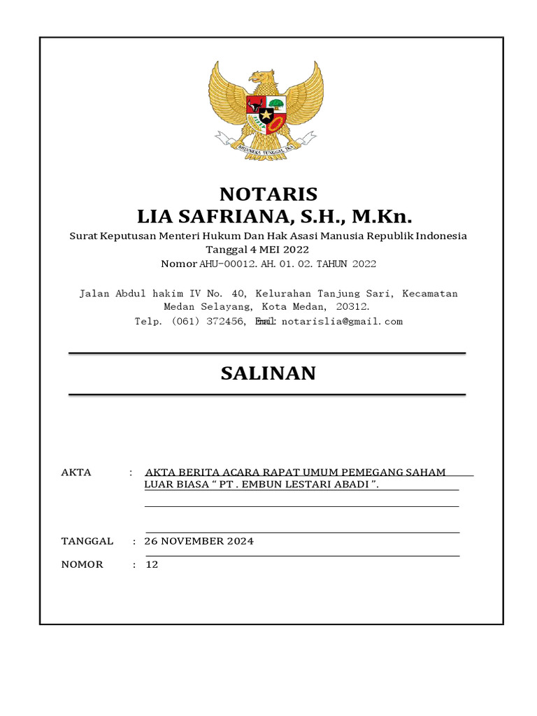 COVER Akta Notaris | PDF