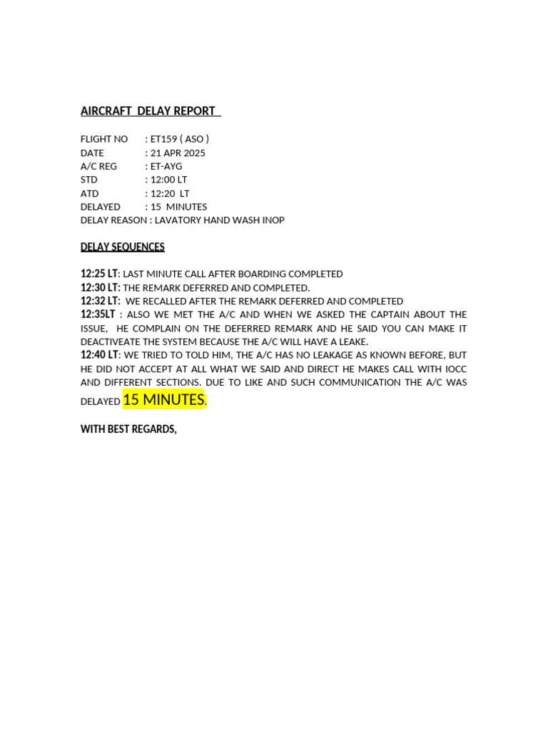 Delay Report 21 Apr 2025 | PDF