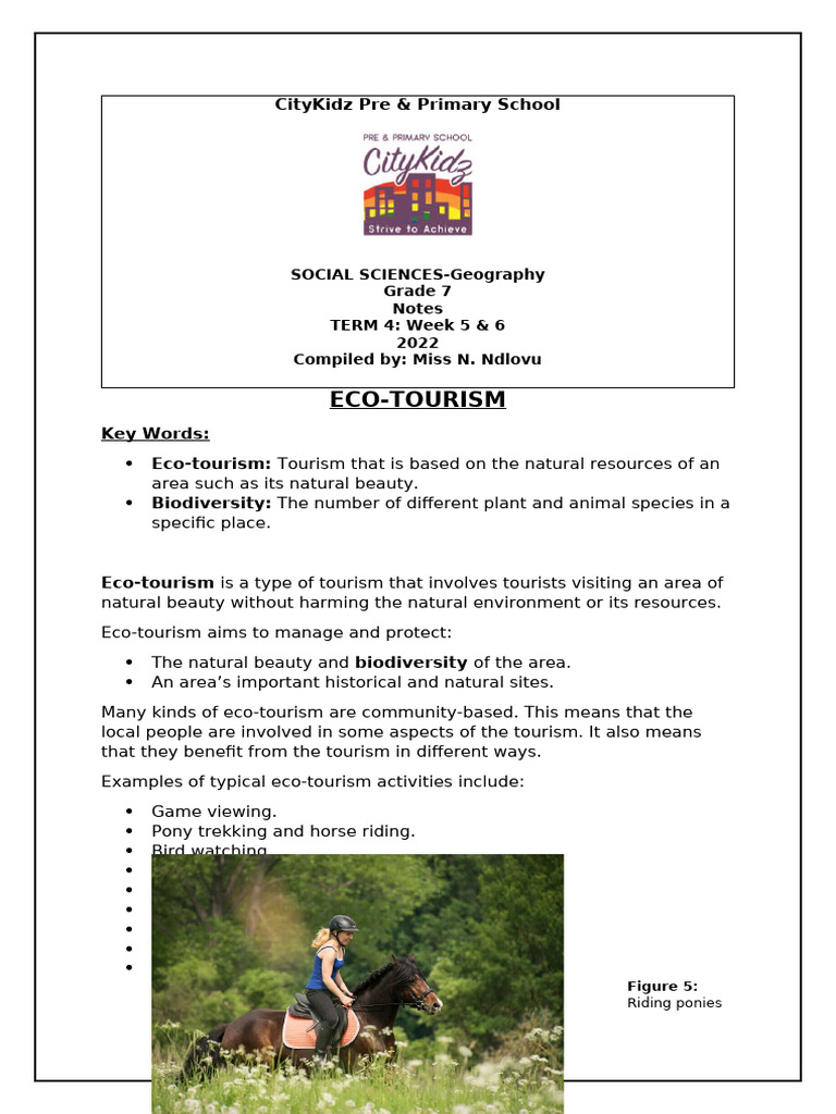 Eco-Tourism Insights for Grade 7 Students | PDF