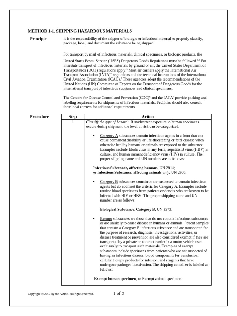 Shipping Guidelines for Hazardous Materials | PDF | Infection ...