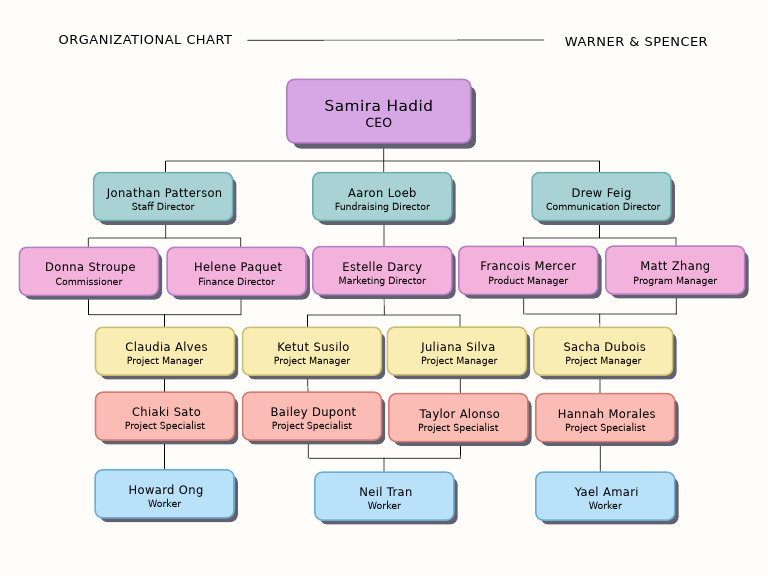 Pink Colorful Modern Organizational Chart Graph | PDF