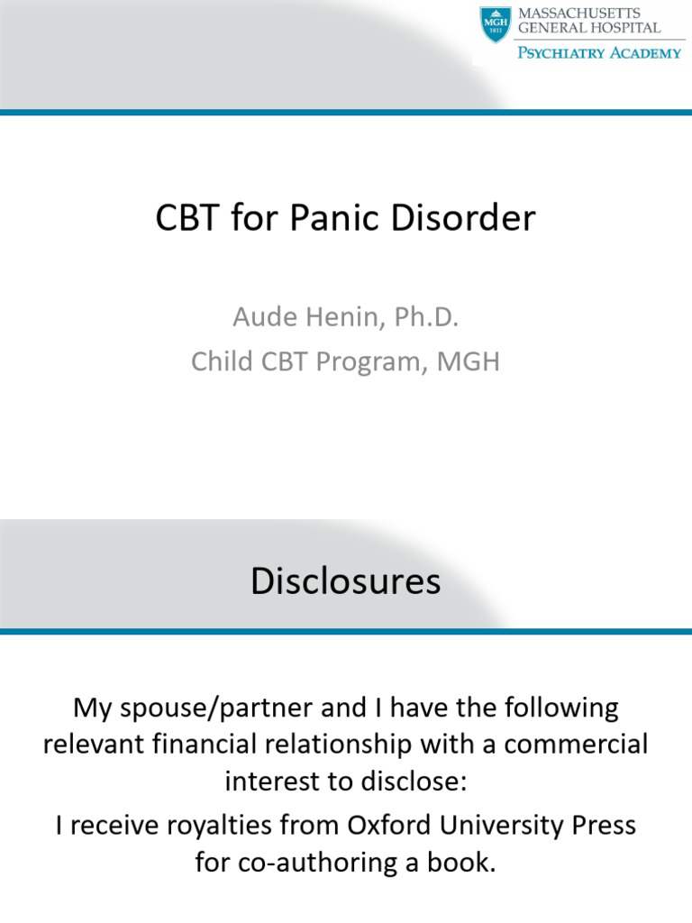 Henin 2020 Disney Panic FINAL | PDF | Panic Disorder | Anxiety