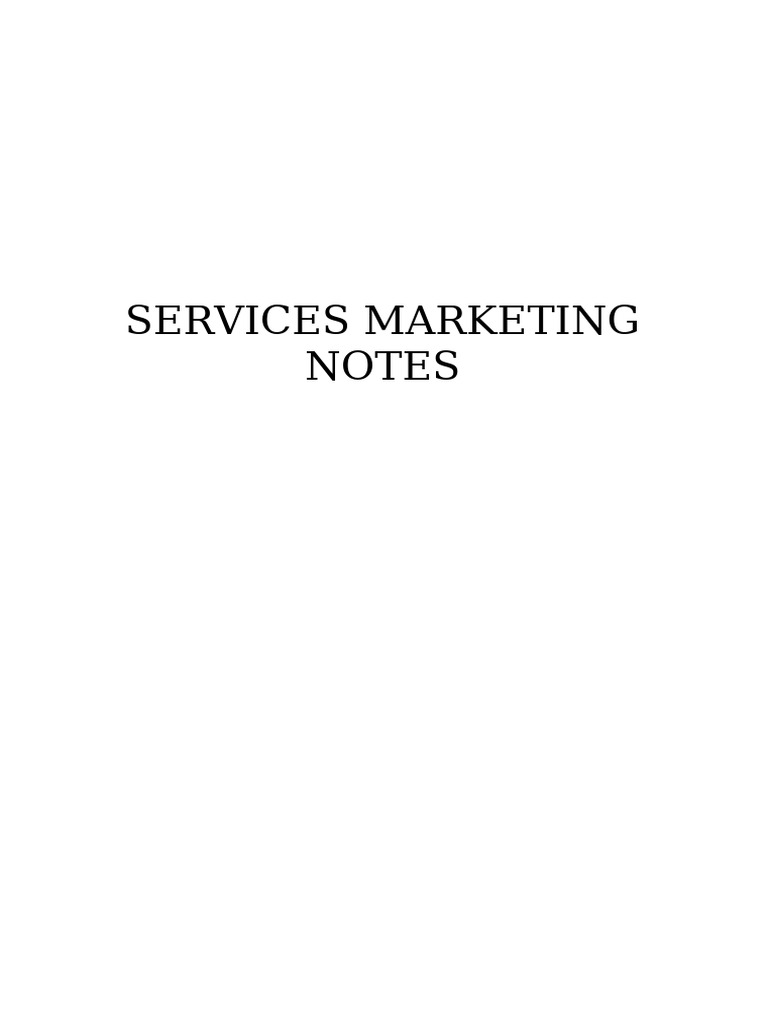 Services Marketing Notes | PDF | Marketing | Product (Business)