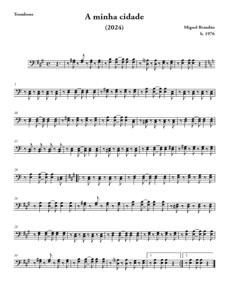 2024 - A Minha Cidade - Score v1 - Trombone | PDF