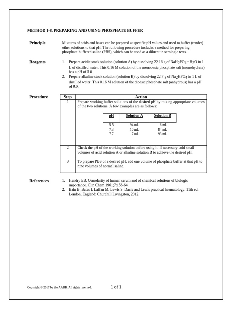 1-8 Preparing and Using Phosphate Buffer | PDF | Phosphate Buffered ...