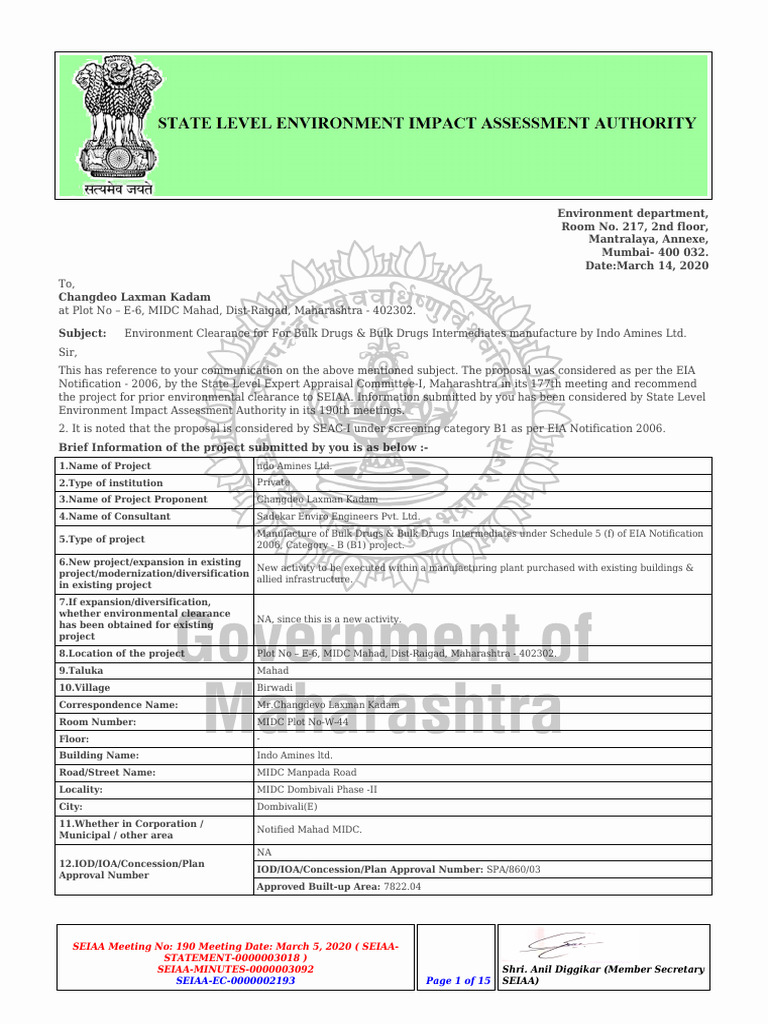 Seiaa Statement 0000003018 | PDF | Waste | Environmental Impact Assessment