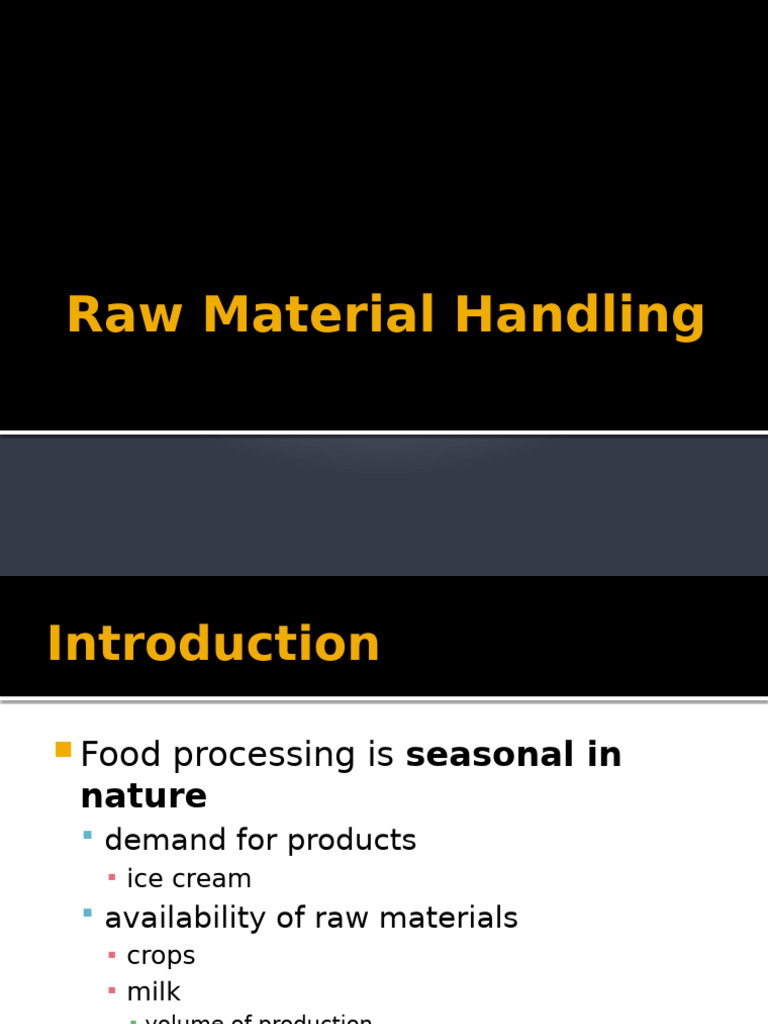 Effective Raw Material Handling in Food Processing | PDF | Vegetables ...