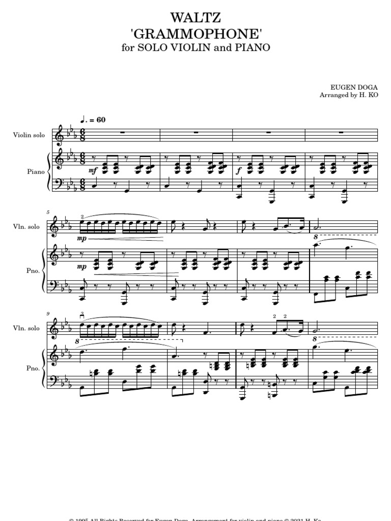 Waltz 'Grammophone' - Eugen Doga | PDF