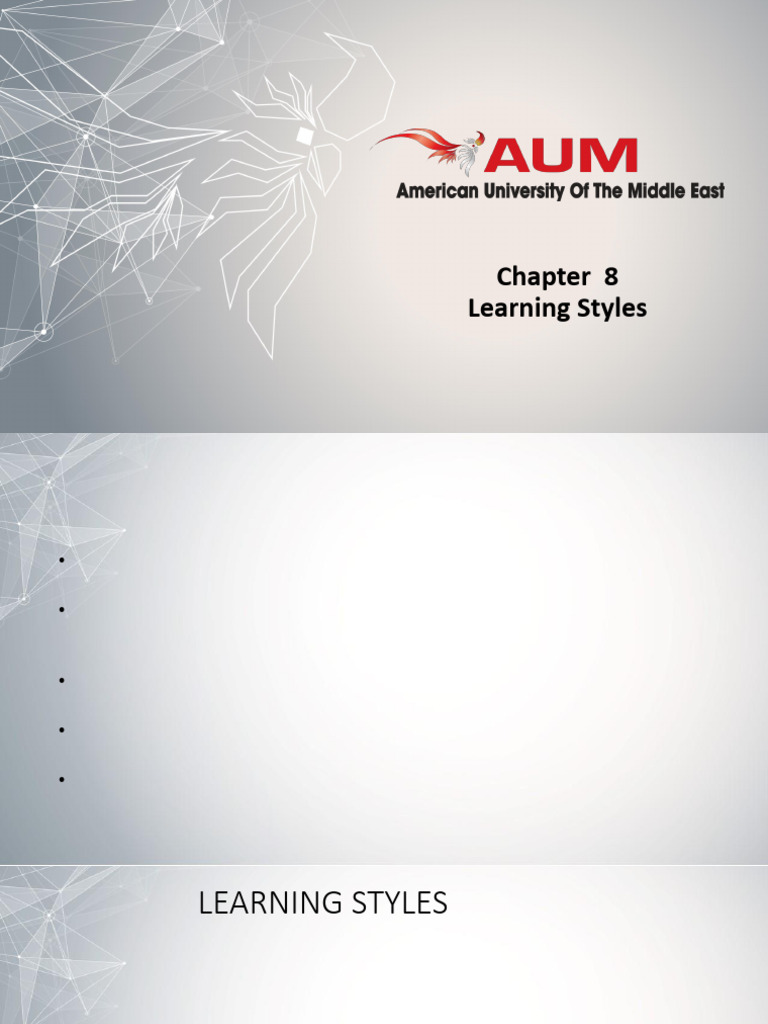 BUS100 Chapter 8 - Learning Styles | PDF | Learning | Learning Styles