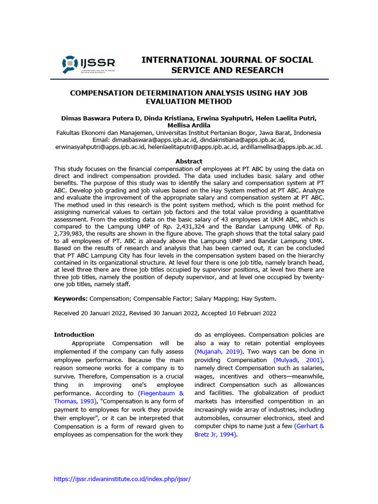 Compensation Determination Analysis Using Hay Job | PDF | Employment ...