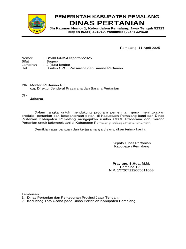 1.srt Usulan CPCL | PDF