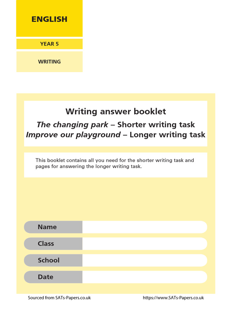 Year 5 Optional 2006 English Writing Shorter Task | PDF
