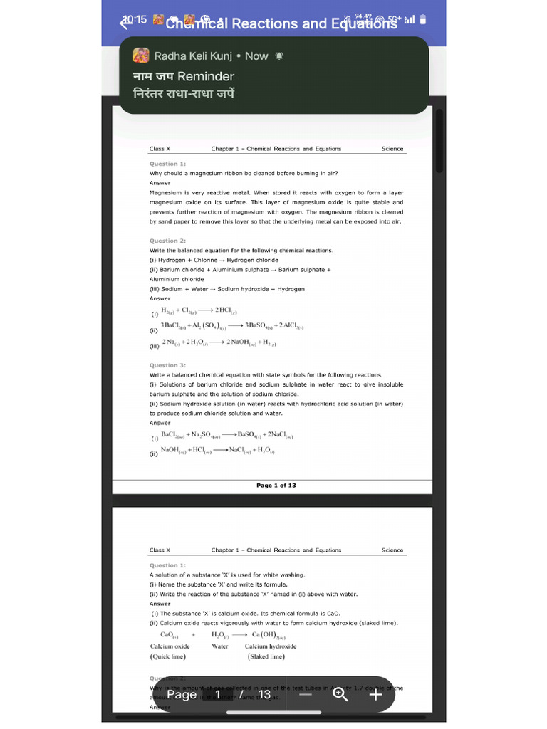 Intex Question of Chapter 1 Science | PDF