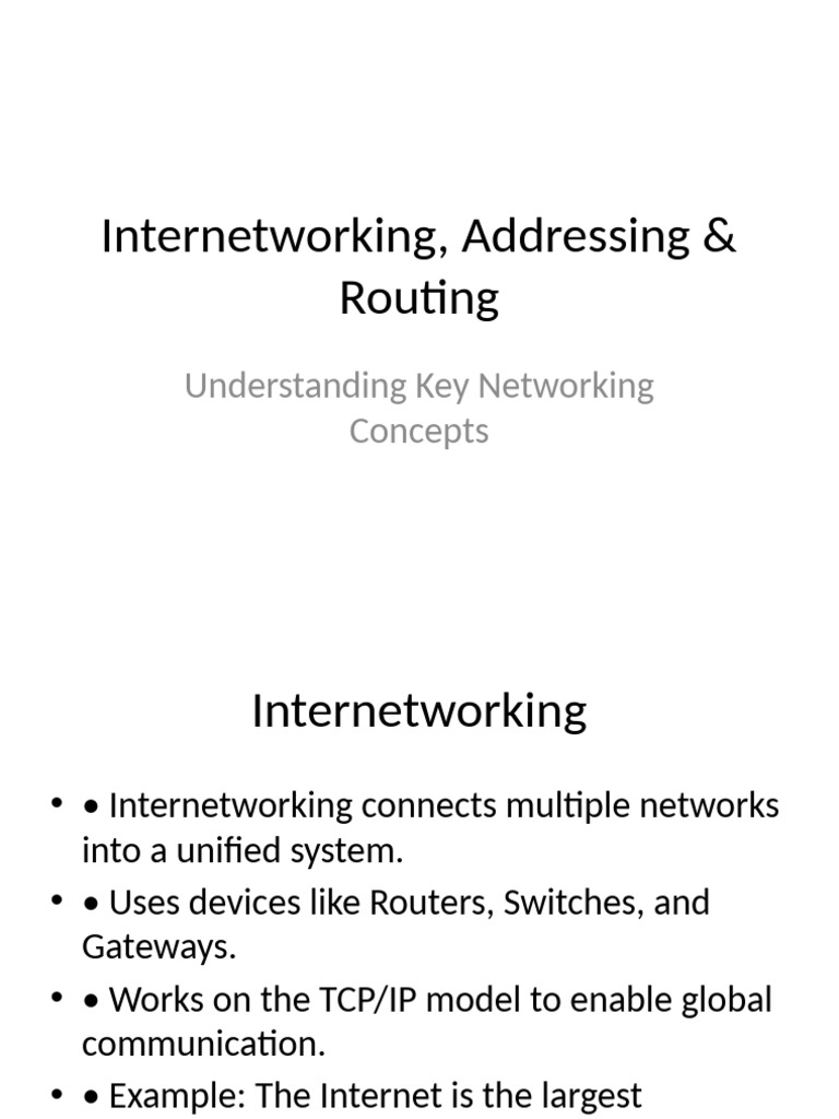 Internetworking Addressing Routing | PDF