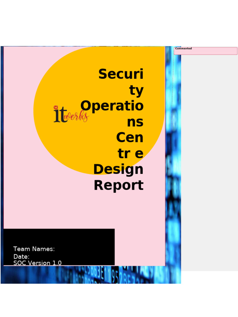 ITWorks SOC Design Report (Template) | PDF | Computer Security | Security