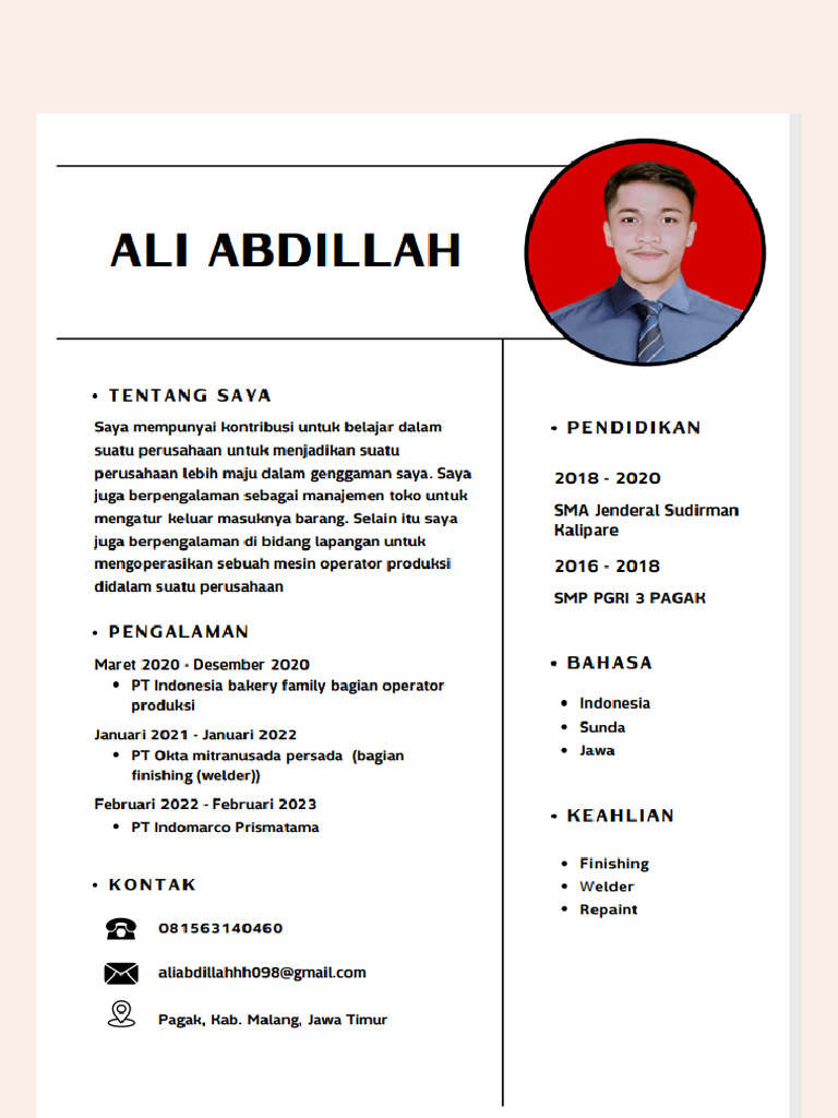 CV Malang | PDF