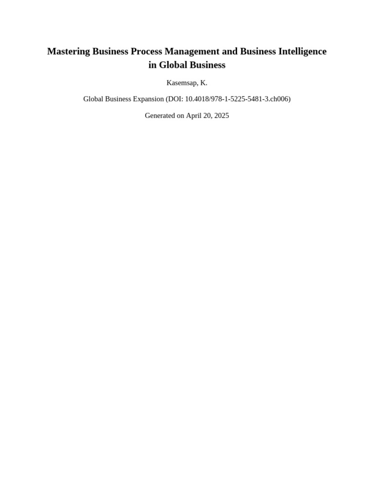 Mastering Business Process Management and Business | PDF