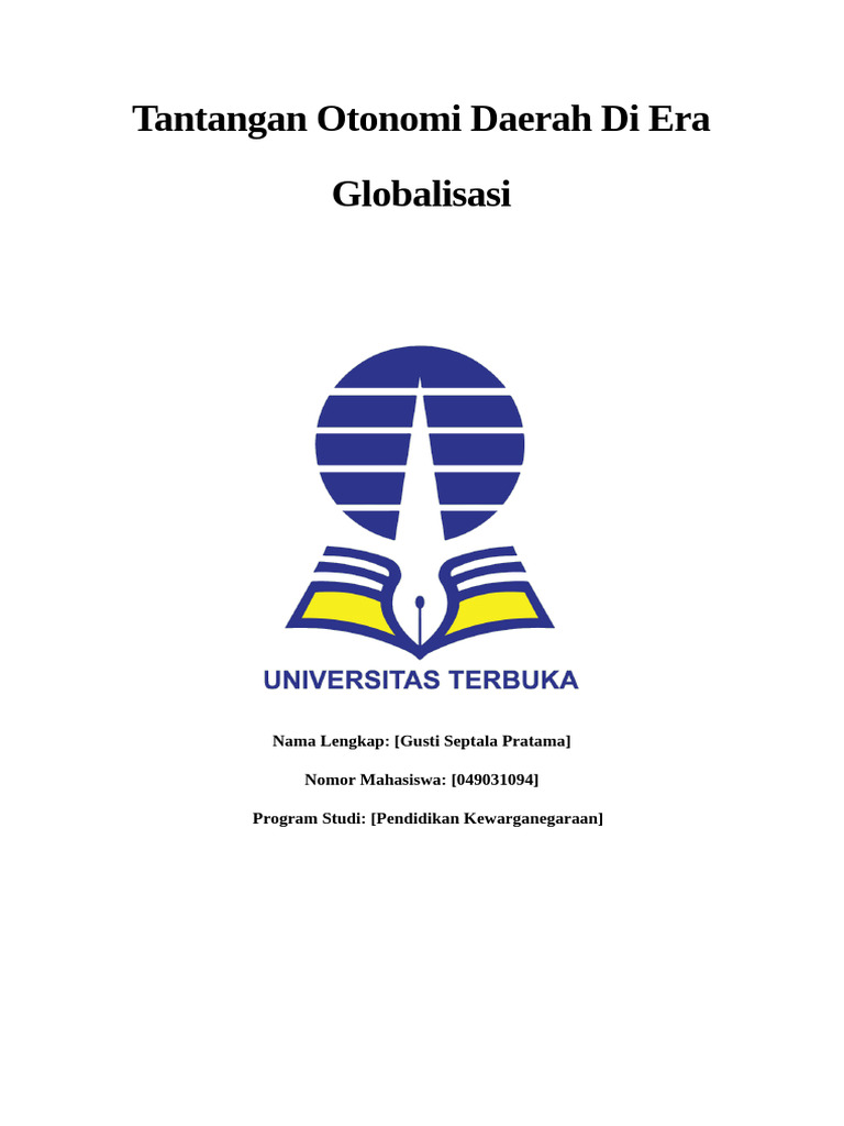 Tantangan Otonomi Daerah Di Era Gusti | PDF