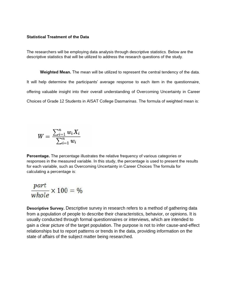 Statistical-Treatment-of-the-Data1 | PDF | Statistics | Survey Methodology