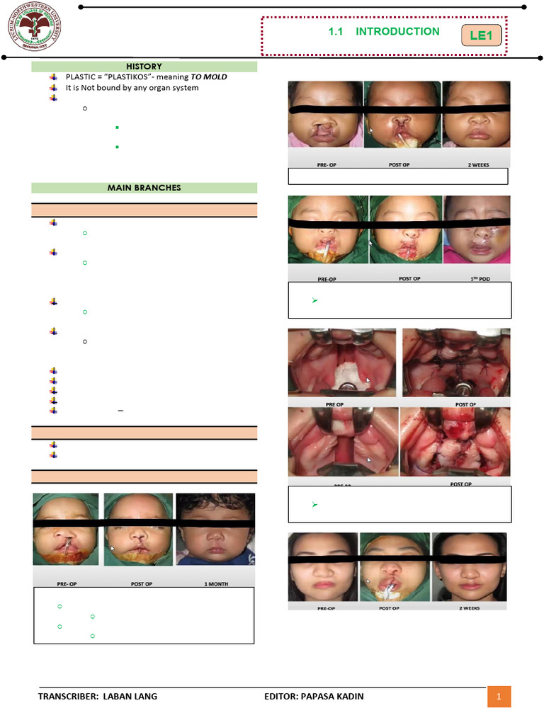 1.1 Introduction To Plasstic Surg | PDF | Plastic Surgery | Surgery