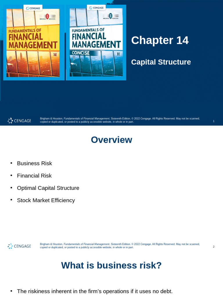 Brigham FFM16 Concise11 Ch14 | PDF | Capital Structure | Leverage (Finance)