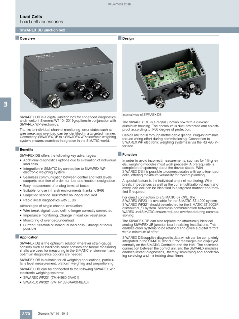 Siemens-Junction-Box-SIWAREX-DB-datasheet (1) | PDF | Computer ...