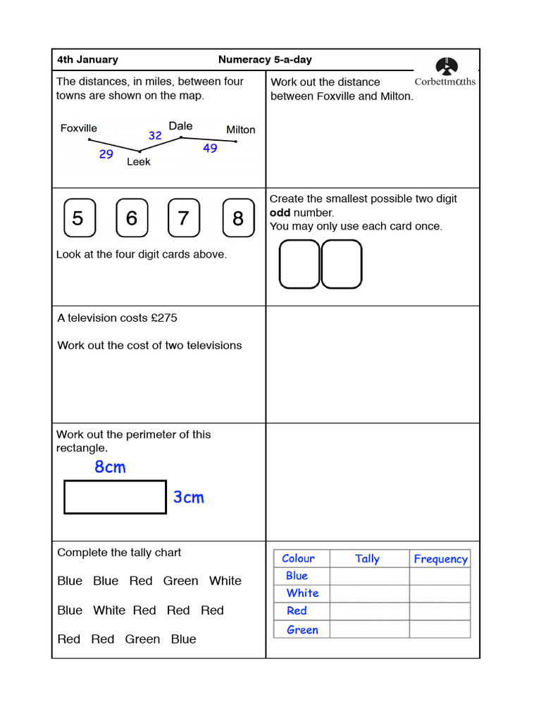 Jan Numeracy Book - Part4 | PDF