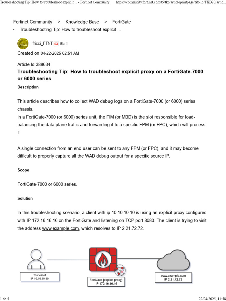 Troubleshooting Tip - How To Troubleshoot Explicit ... - Fortinet Community | PDF | Proxy Server ...