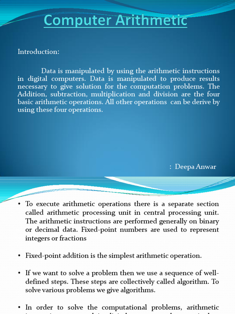 Biostatistics (Computer Arithmetic) | PDF | Multiplication | Arithmetic