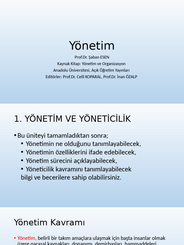 1 - Yonetim Yoneticilik 3 | PDF