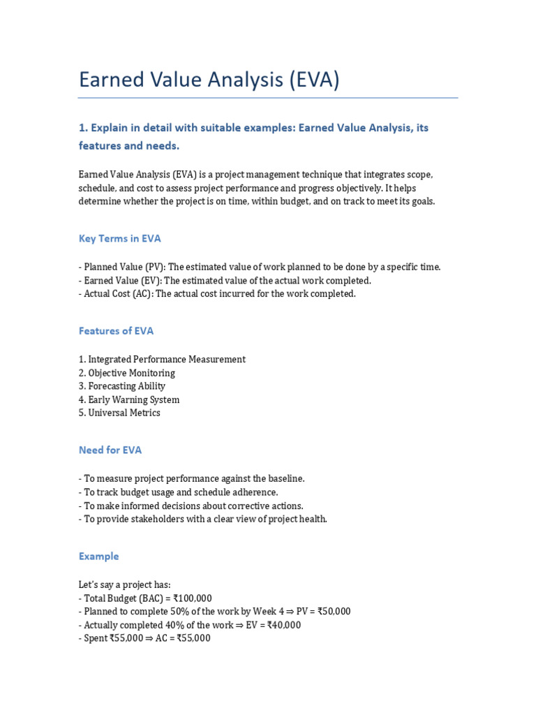 Understanding Earned Value Analysis (EVA) | PDF | Business