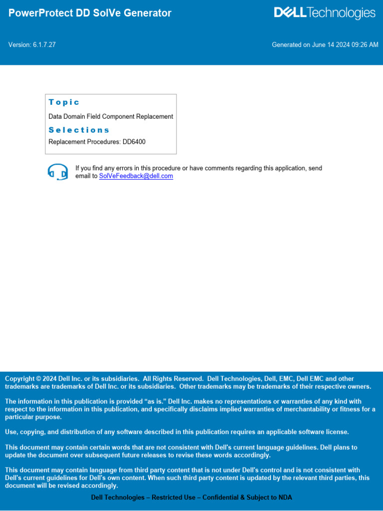 PowerProtect DD_Data Domain Field Component Replacement-Replacement Procedures- DD6400-1 | PDF ...