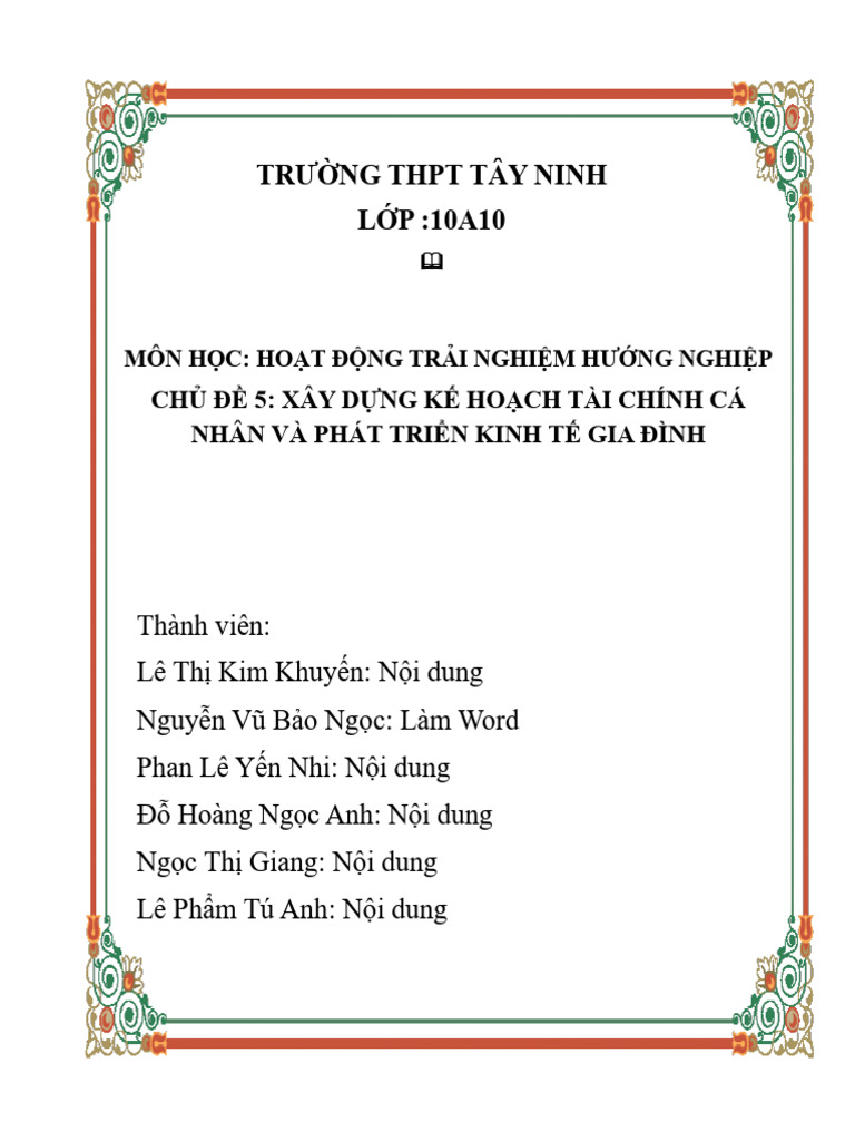HDTN CHỦ ĐỀ 5 | PDF